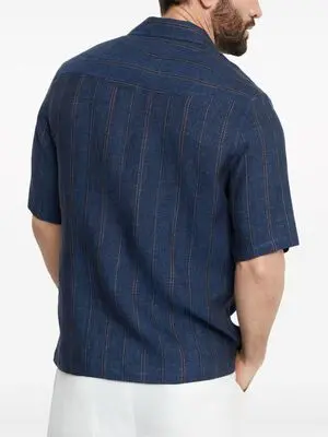 Brunello Cucinelli Short-sleeve Linen Shirt