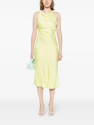 FORTE_FORTE Star-jacquard Satin Midi Dress