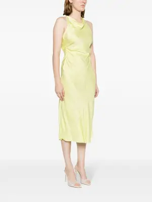 FORTE_FORTE Star-jacquard Satin Midi Dress