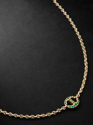 Hoorsenbuhs 18-karat Gold, Emerald, And Diamond Necklace - Green