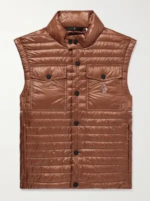Moncler Ollon Quilted Polartec® Alpha® Ripstop Down Gilet - Brown