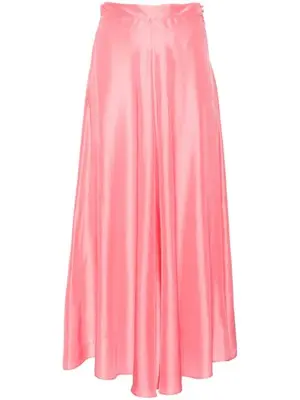 FORTE_FORTE A-line Silk Midi Skirt - Pink