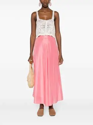 FORTE_FORTE A-line Silk Midi Skirt - Pink