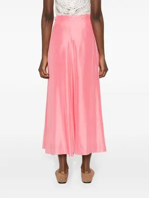 FORTE_FORTE A-line Silk Midi Skirt - Pink