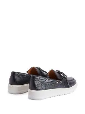 GIUSEPPE ZANOTTI Alfred Grained-leather Boat Shoes