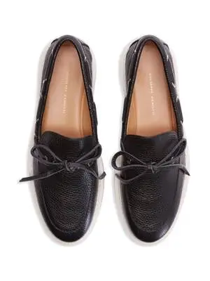 GIUSEPPE ZANOTTI Alfred Grained-leather Boat Shoes