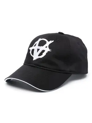 Vetements Logo-embroidered Cotton Cap - Black