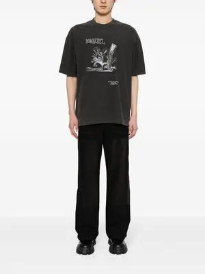 DOMREBEL Comic Kick Graphic-print Cotton T-shirt - Grey