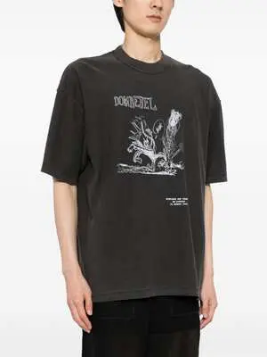 DOMREBEL Comic Kick Graphic-print Cotton T-shirt - Grey