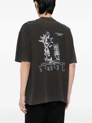 DOMREBEL Comic Kick Graphic-print Cotton T-shirt - Grey