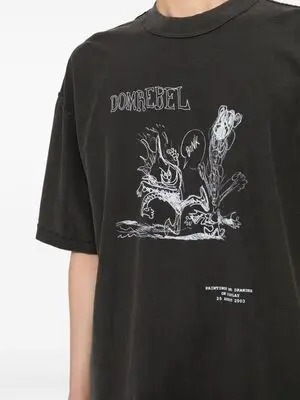 DOMREBEL Comic Kick Graphic-print Cotton T-shirt - Grey