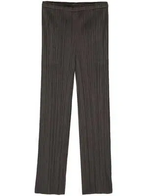 Issey Miyake January Plissé Straight-leg Trousers - Grey