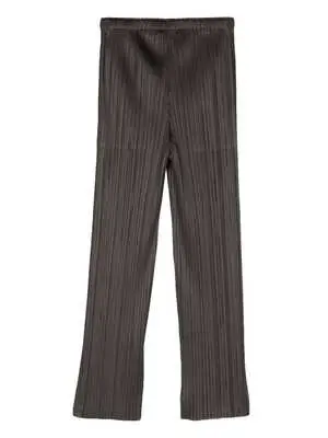 Issey Miyake January Plissé Straight-leg Trousers - Grey