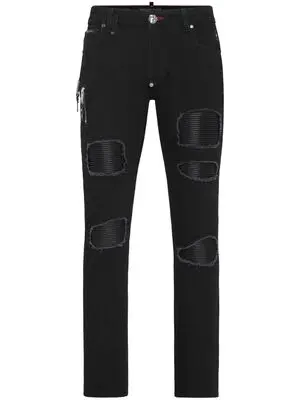Philipp Plein Raw Edge Hem Bottoms For Men