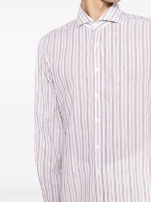 LARDINI Striped Button-up Shirt - Red