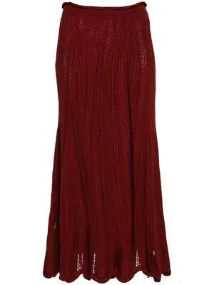 FORTE_FORTE Cotton Open-knit Skirt