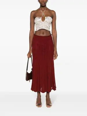 FORTE_FORTE Cotton Open-knit Skirt