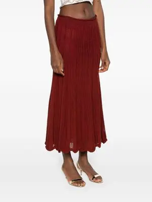 FORTE_FORTE Cotton Open-knit Skirt