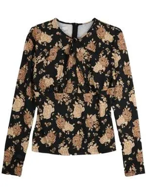 Rokh Rose Print Long-sleeve T-shirt