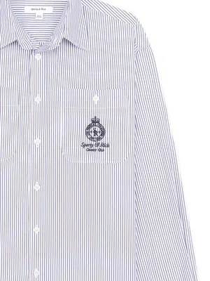 SPORTY & RICH Striped Cotton Shirt - White