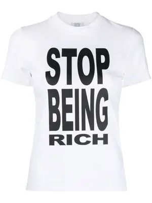 Vetements Slogan Print T-shirt - White