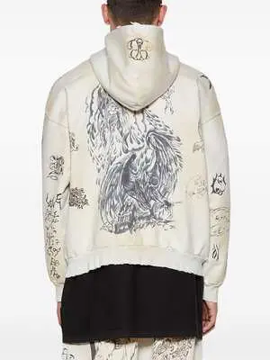 Balenciaga Tat Zip-up Cotton Hoodie