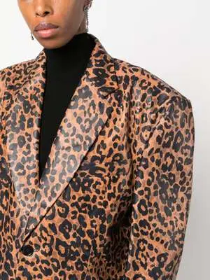 Vetements Leopard-print Leather Blazer