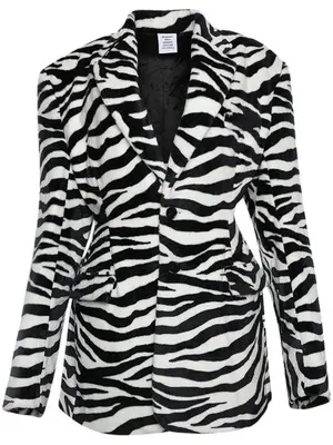 Vetements Zebra-print Oversized Blazer - White