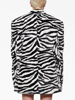 Vetements Zebra-print Oversized Blazer - White