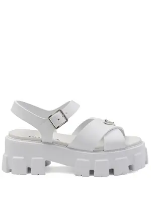 Prada Triangle-logo Platform Sandals