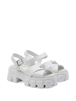 Prada Triangle-logo Platform Sandals