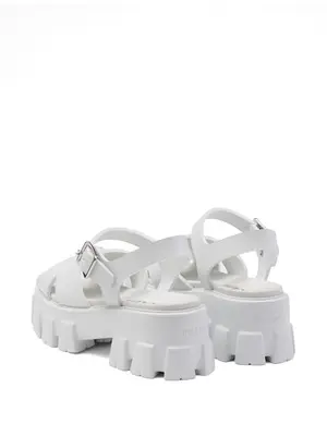 Prada Triangle-logo Platform Sandals