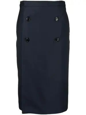 Vetements Double-buttoned A-line Skirt