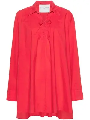 FORTE_FORTE Lace-up Shirt Minidress
