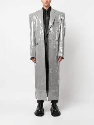 Vetements Sequin-embellished Checked Coat