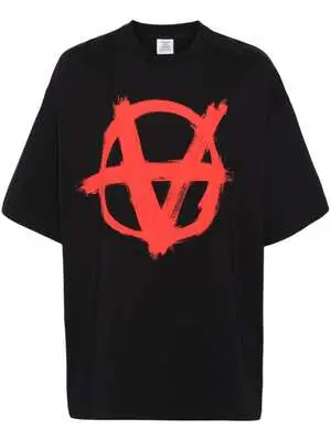 Vetements Reverse Anarchy Cotton T-Shirt - Black | Editorialist