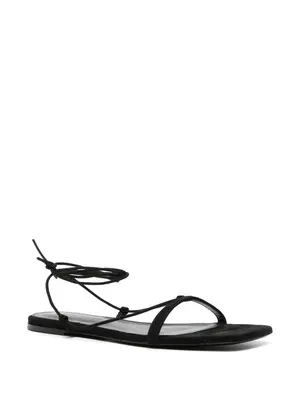 TOTEME Tie-fastening Suede Sandals - Black