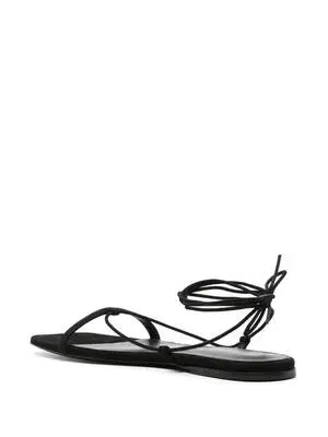 TOTEME Tie-fastening Suede Sandals - Black