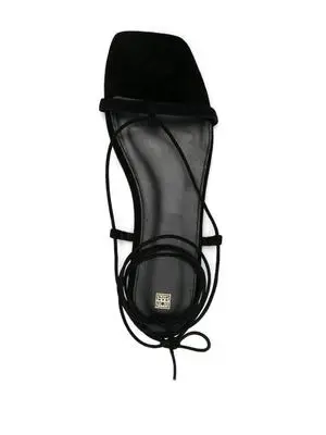TOTEME Tie-fastening Suede Sandals - Black