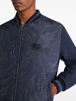 Etro Logo-embroidered Paisley-print Bomber Jacket