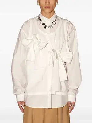 AMBUSH Bow-embellished Cotton Shirt