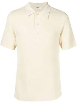 Sandro Waffle-knit Polo Shirt - Neutrals