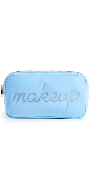 Stoney Clover Lane Makeup Embroidered Small Pouch - Periwinkle