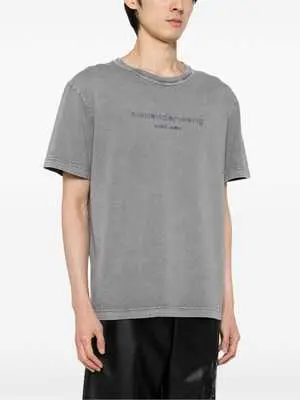 Alexander Wang Logo-Embossed T-Shirt In Grey - 50% Off | Editorialist