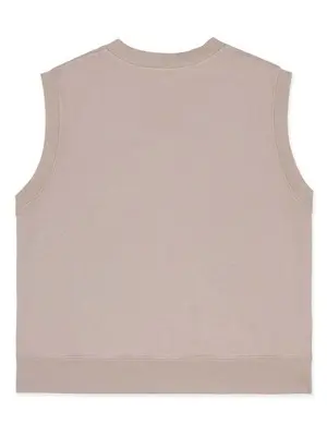 SPORTY & RICH Logo-embroidered Cotton Vest - Neutrals