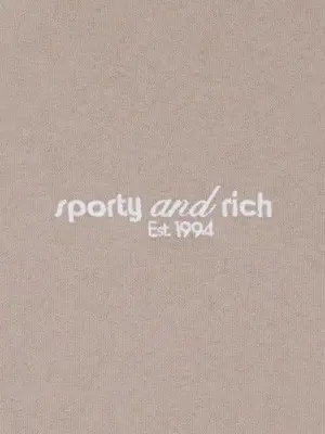 SPORTY & RICH Logo-embroidered Cotton Vest - Neutrals