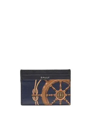 Bally Graphic-print Leather Cardholder - Blue