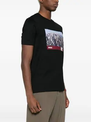 BOSS Graphic-print Cotton T-shirt - Black