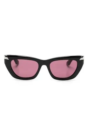 Alexander McQueen Logo-engraved Cat-eye Sunglasses - Black