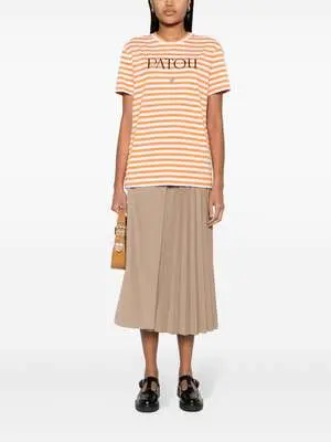 PATOU Logo-print Striped T-shirt - Orange